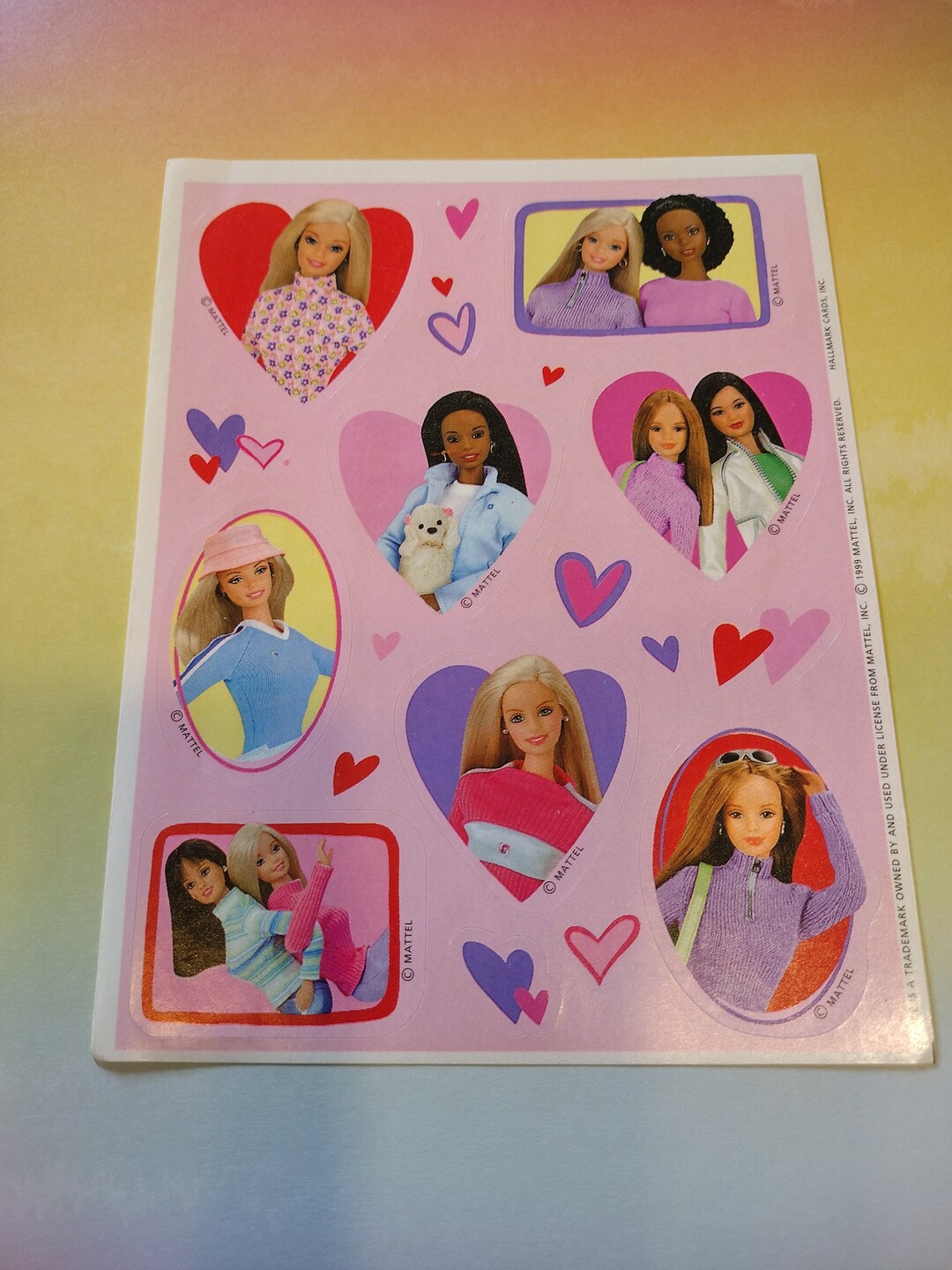 Vintage 1980s 1990s Barbie Sticker Sheet by Hallmark/mattel, Pink With ...