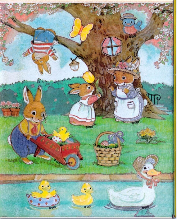 1980s 1990s 2000s Vintage Sticker Sheet Gibson Easter Bunny | Etsy