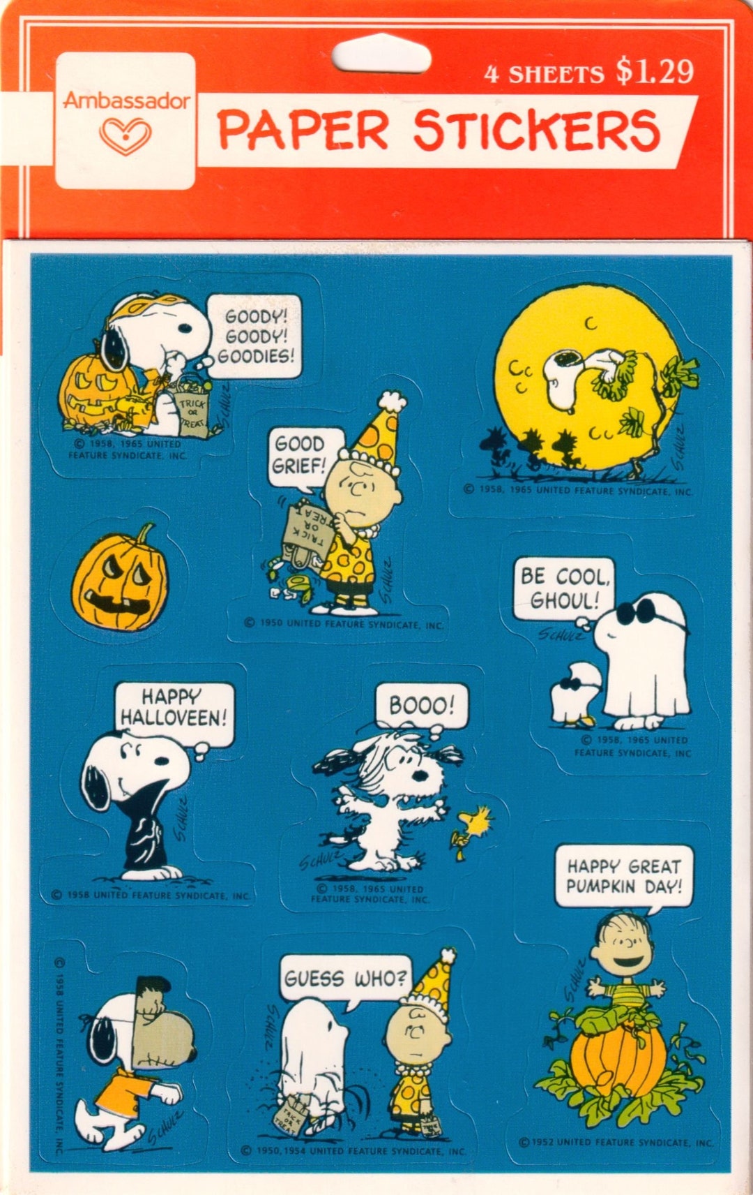 1980s 1990s Vintage Hallmark Peanuts, Charlie Brown, Snoopy, Halloween ...