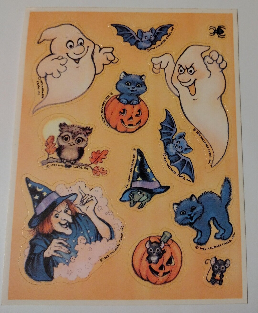 Vintage 1980s 1990s Hallmark Sticker Sheet, Halloween Ghosts, Scary ...