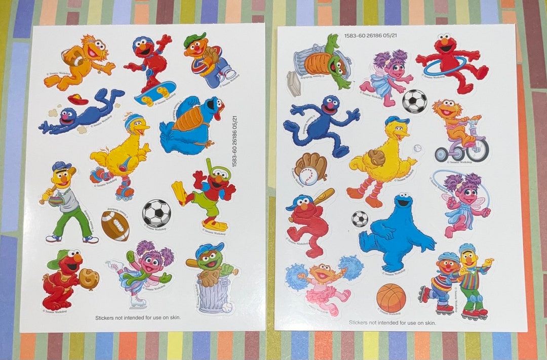 2013 Sesame Street Characters Set of 2 Sticker Sheets of Elmo, Cookie ...