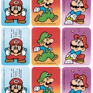 Vintage 1980s 1990s Super Mario Bros Sticker Sheet, Popular 90s ...