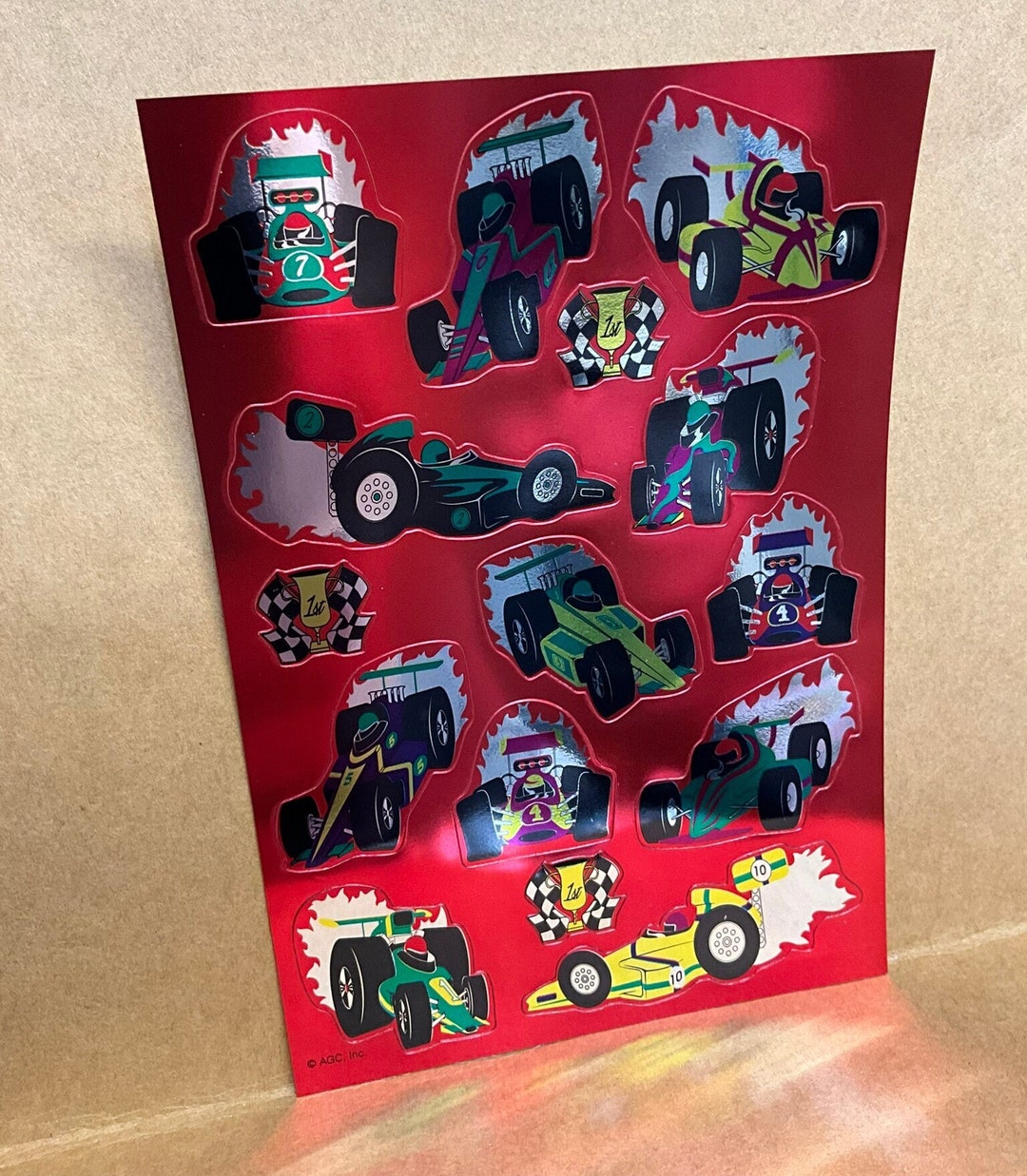 1980s 1990s 2000s American Greetings Vintage Race Cars Single Sticker ...