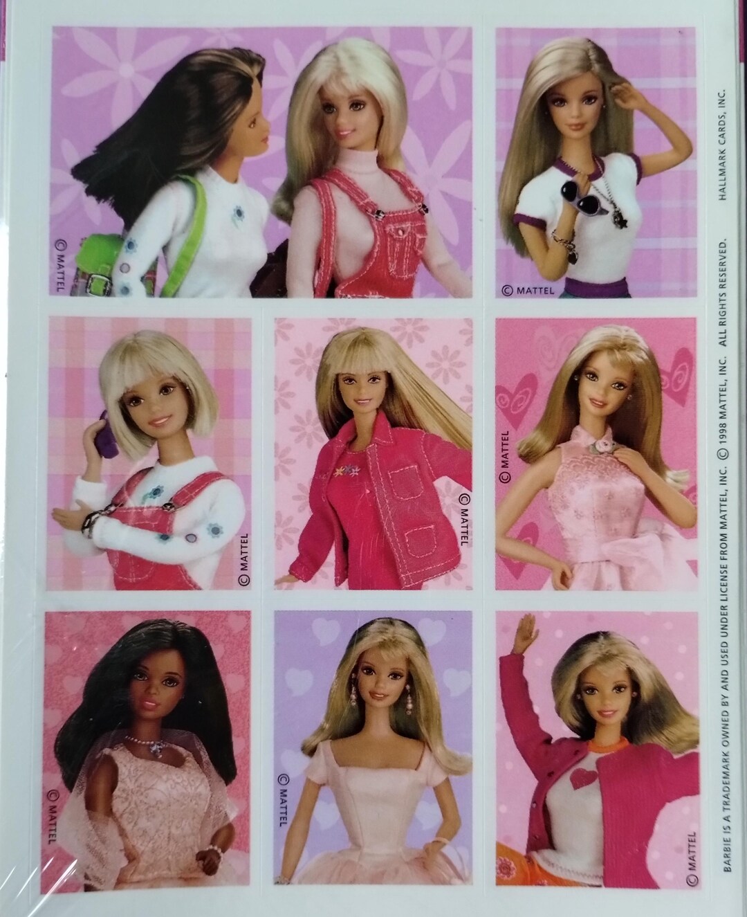 Vintage 1990s 2000s Barbie Dolls Sticker Sheet by Hallmark/mattel ...
