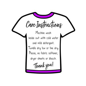 Infusible Ink Care Card SVG for Cricut Print & Cut, Shirt Business ...