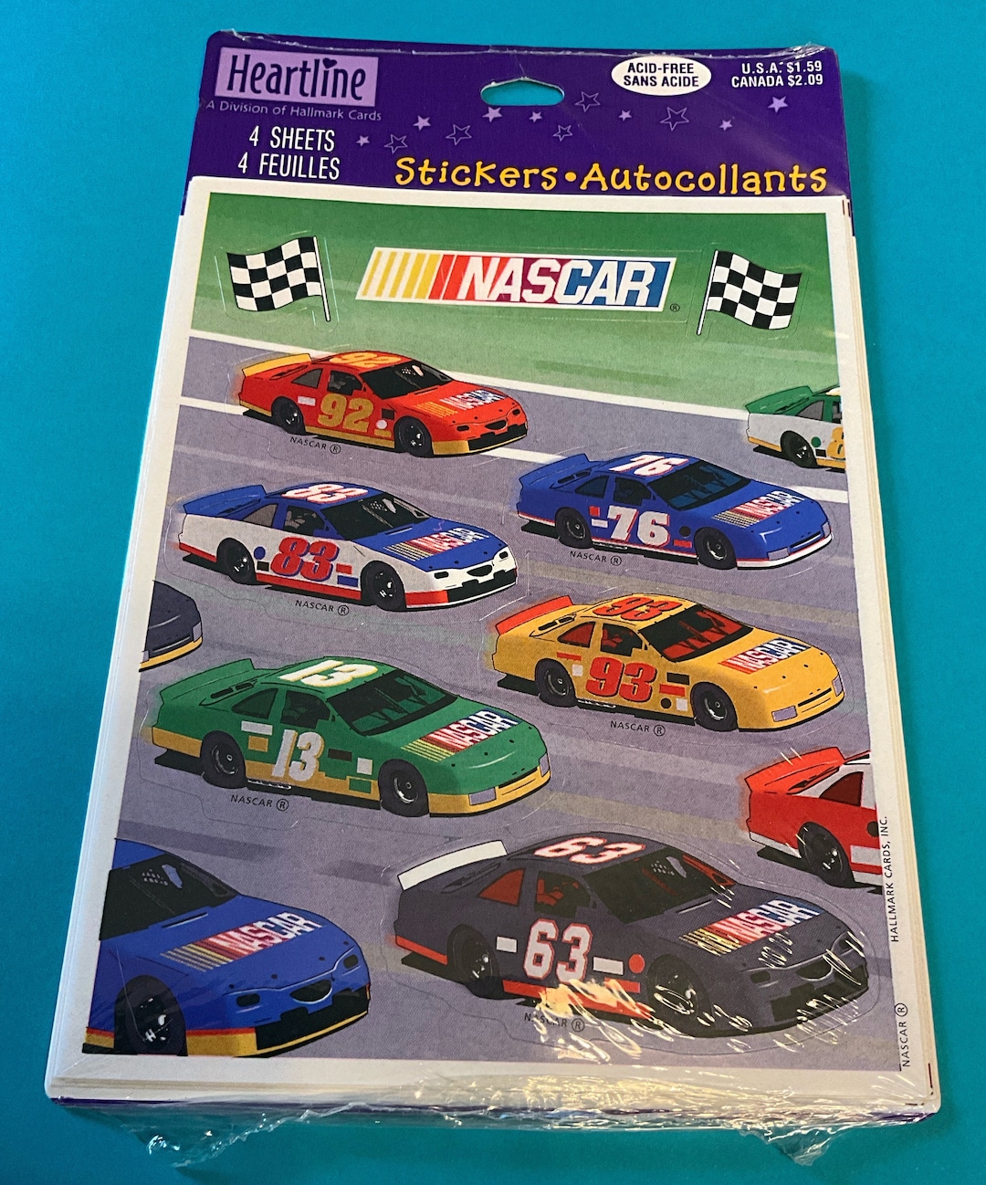1980s 1990s 2000s Vintage Single (1) NASCAR Race Cars Hallmark Sticker ...