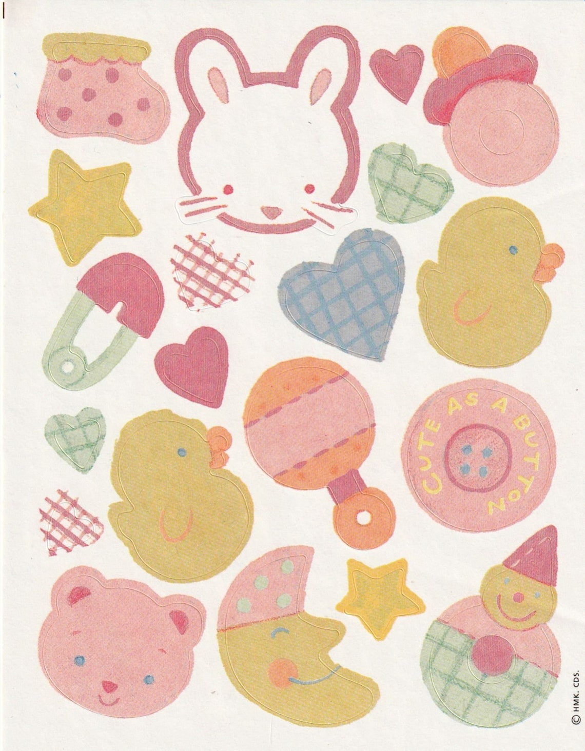 Vintage 1980s 1990s 2000s Hallmark Cute Sticker Sheet Baby - Etsy