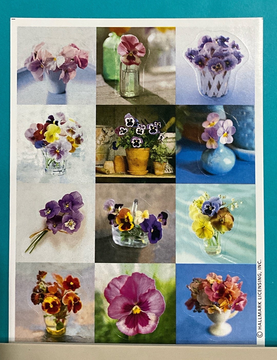 Vintage 1980s 1990s Hallmark Pansy Pansies Flowers in Still Life ...