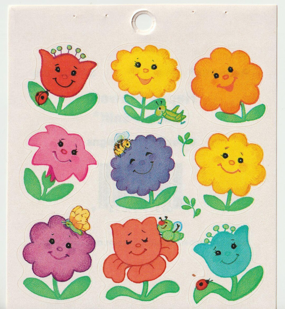 1980s 1990s 2000s Vintage Sticker Sheet by Redi-stix, Happy Flowers ...