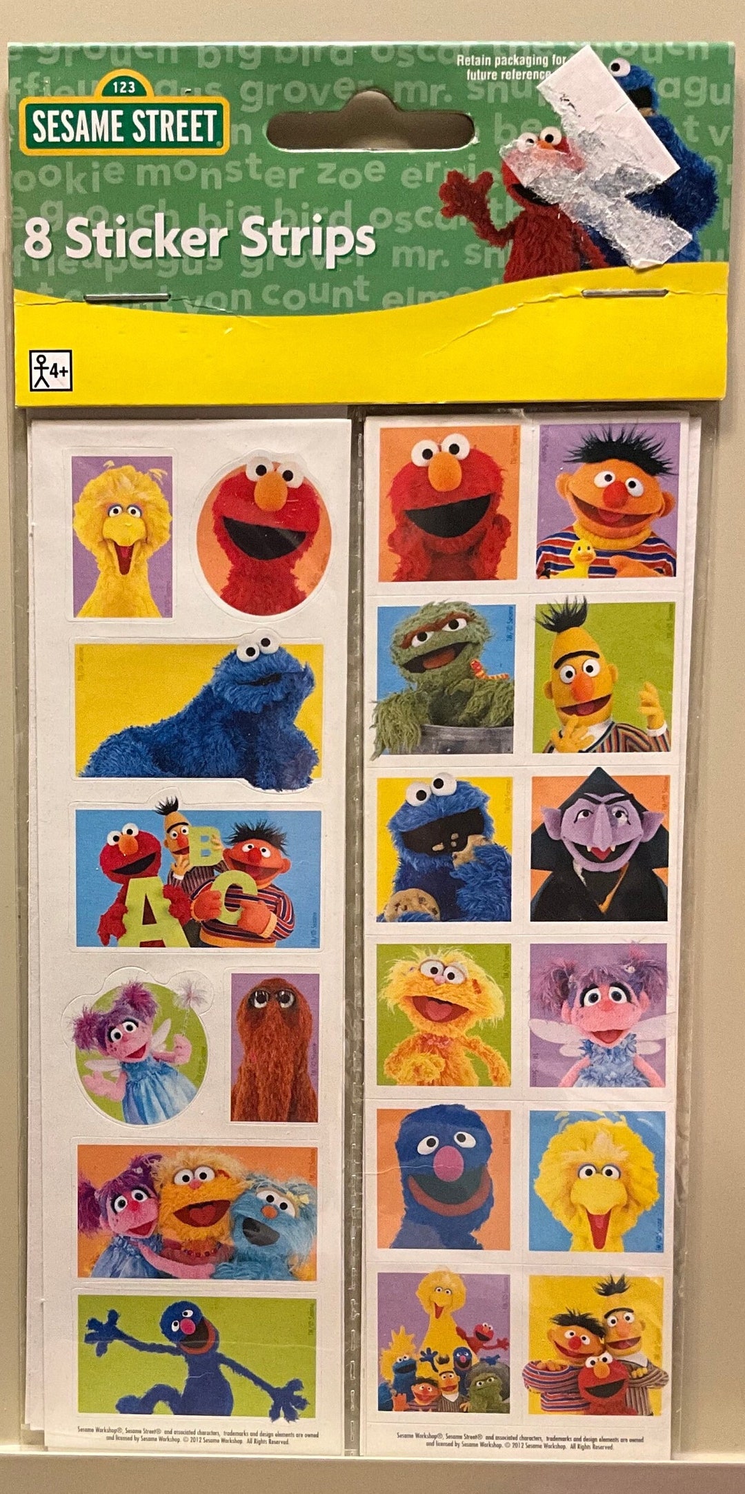 Vintage 1980s 1990s 2000s AGC Set of 2 Sesame Street Sticker Sheets of ...