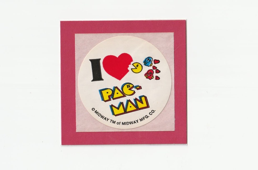 Vintage I Love Pac Man Round Circle Sticker Mod - Etsy