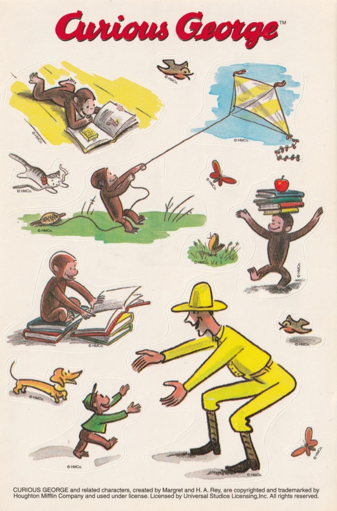 Vintage 1980s 1990s 2000s Curious George Sticker Sheet by American ...