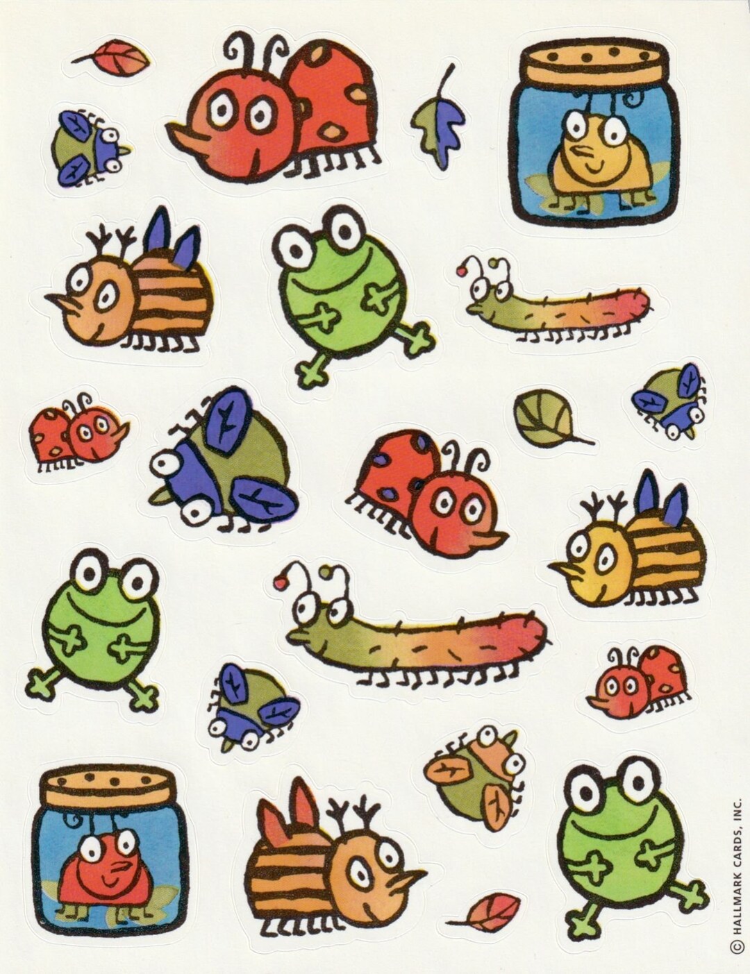1980s 1990s 2000s Vintage Hallmark Sticker Sheet With Cute Bugs and ...