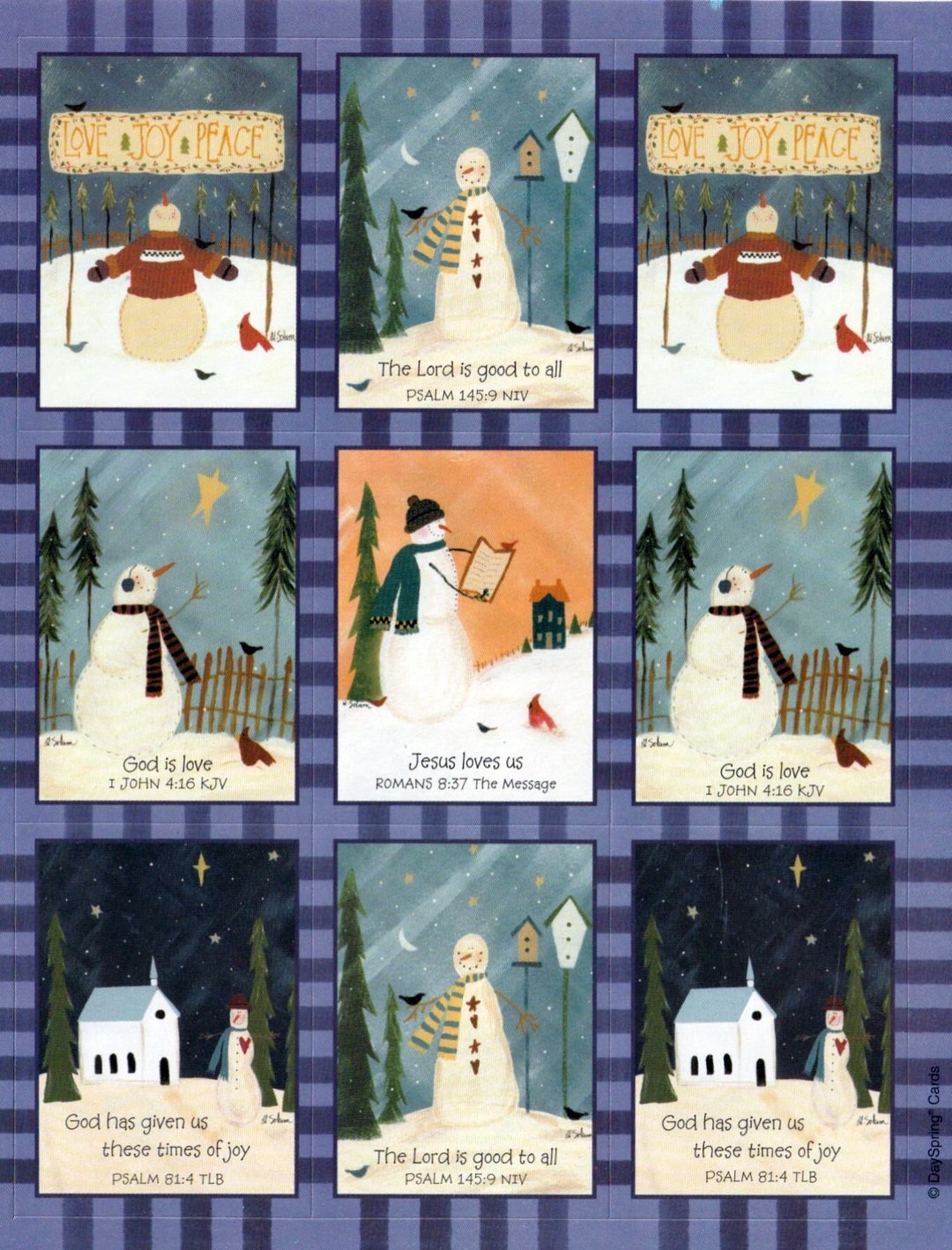 1980s 1990s Vintage Dayspring Religious Winter Sticker Sheet With ...