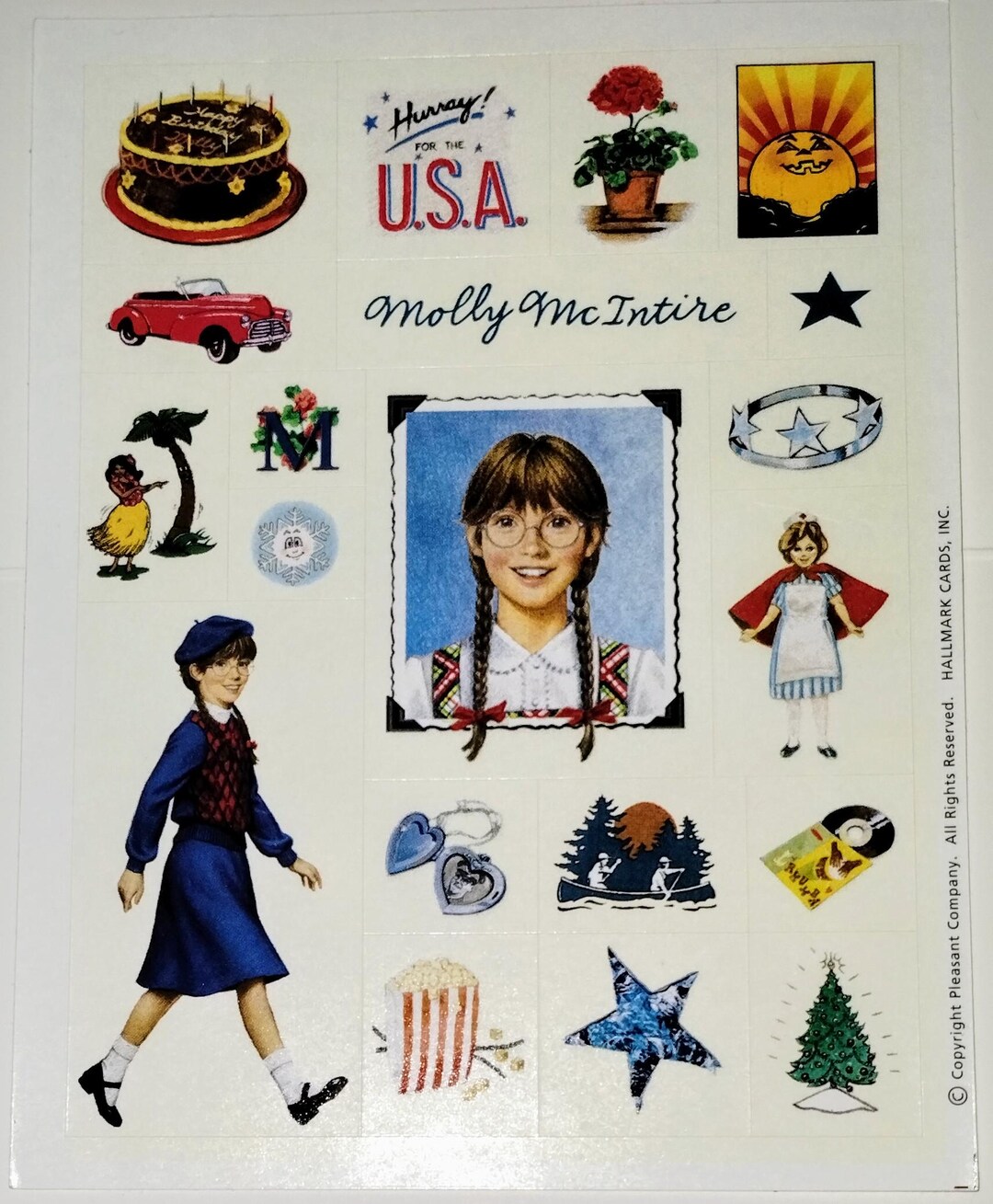 Vintage 1990s 2000s Hallmark Sticker Sheet, Molly Mcintire, American ...