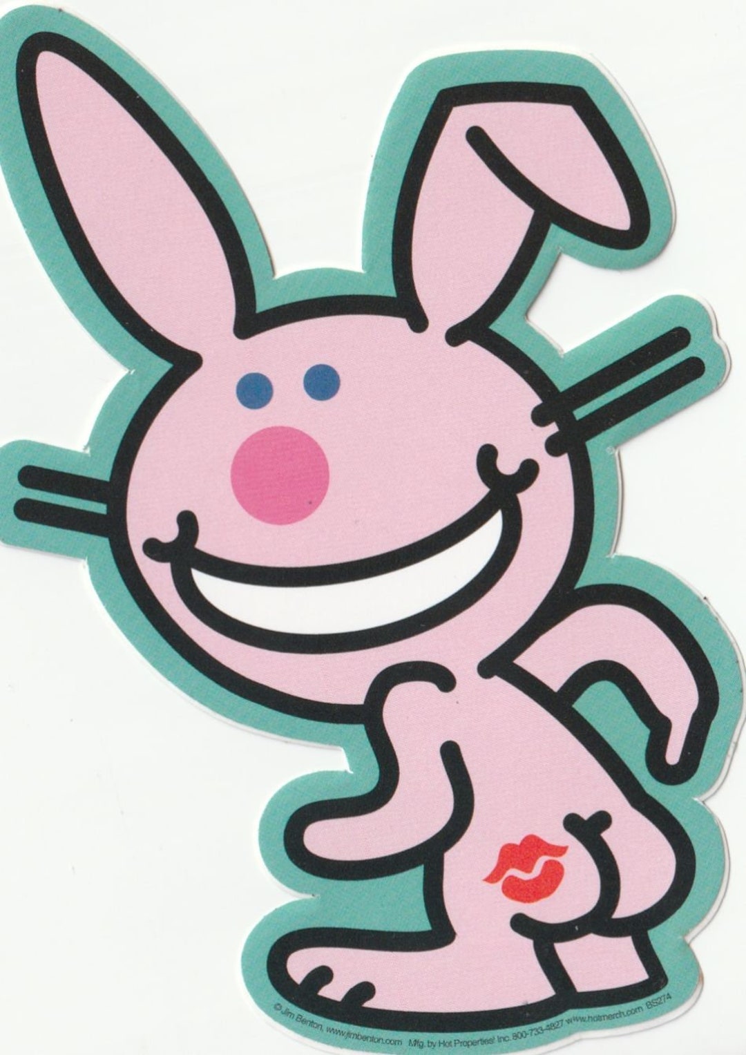 Vintage 1980s 1990s 2000s Sticker: Jim Benton's It's Happy Bunny Die ...