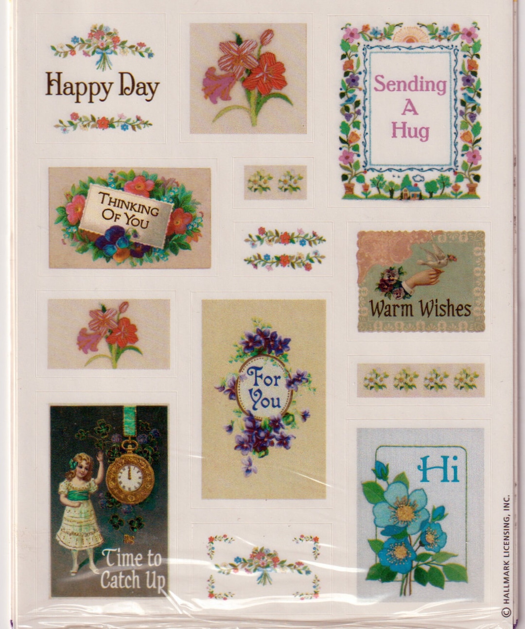 1980s 1990s 2000s Vintage Hallmark Sticker Sheet, Victorian Salutations ...