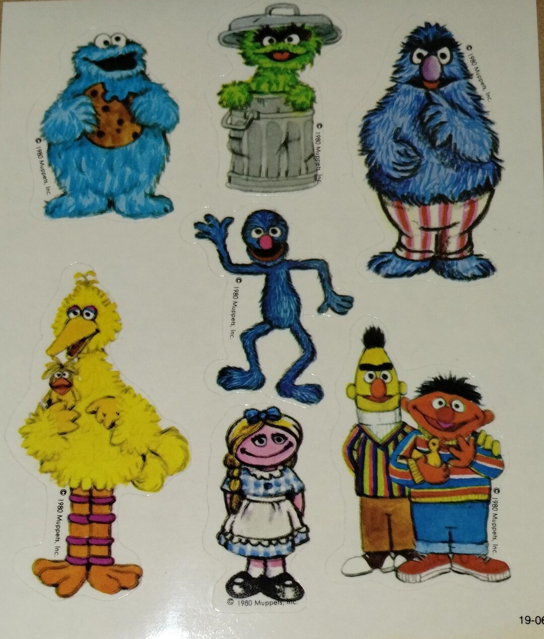 Vintage 1980s 1990s Sesame Street Characters Sticker Sheet, Drawing ...