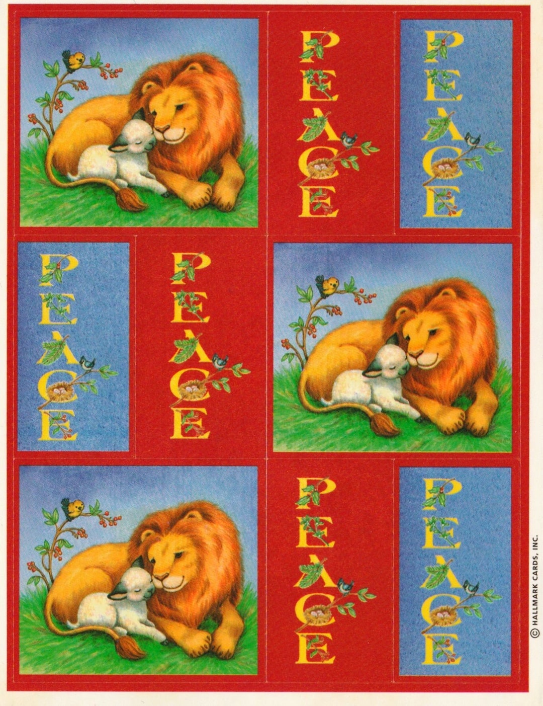 Vintage 1980s 1990s 2000s Hallmark Christian Sticker Sheet, Lion and ...