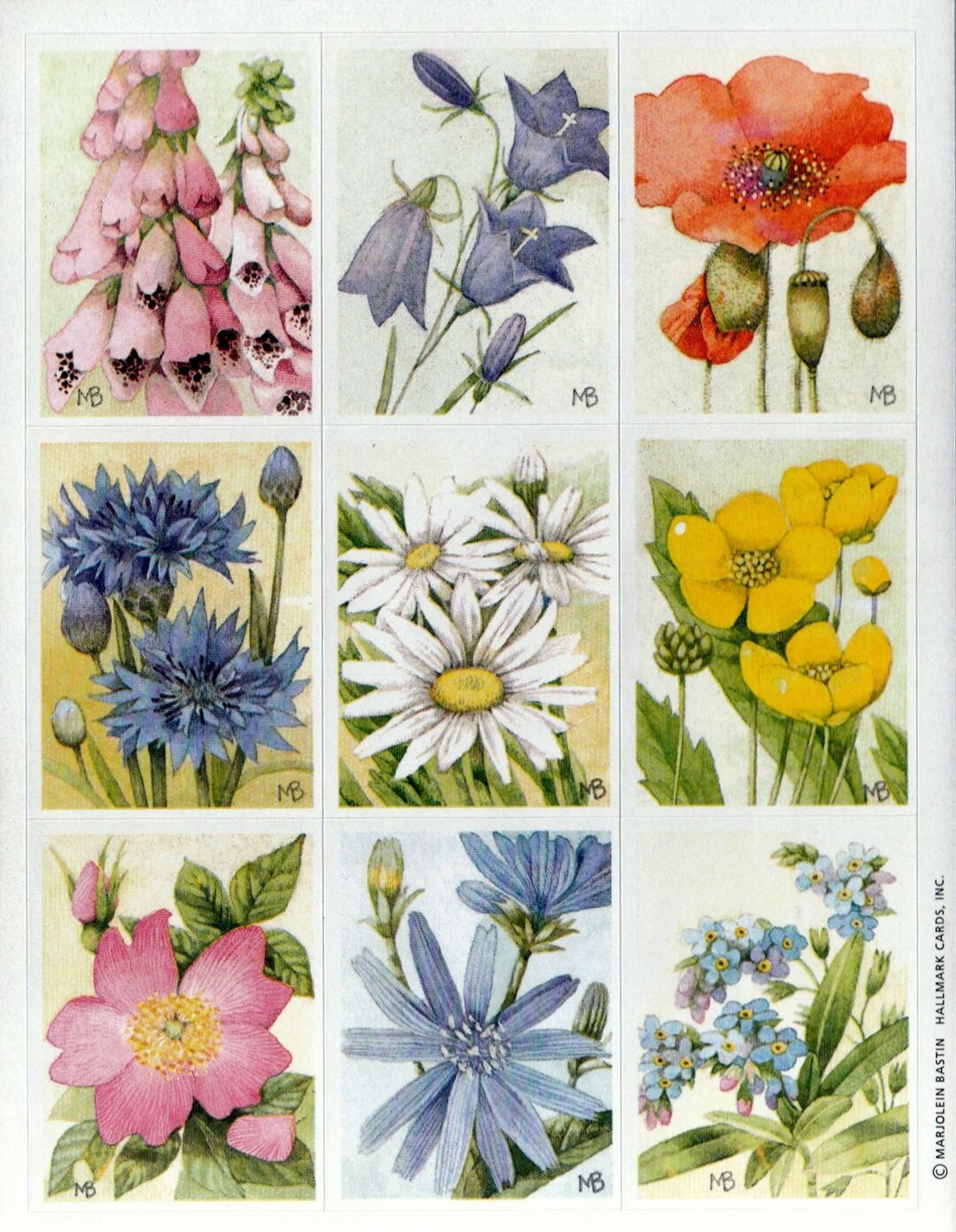 Vintage 1980s 1990s Hallmark Sticker Sheet by Marjolein Bastin, Wild ...