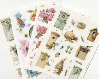 Hallmark Cards Vintage Sticker Sheet ~ Birdhouses by Marjolein Bastin ...