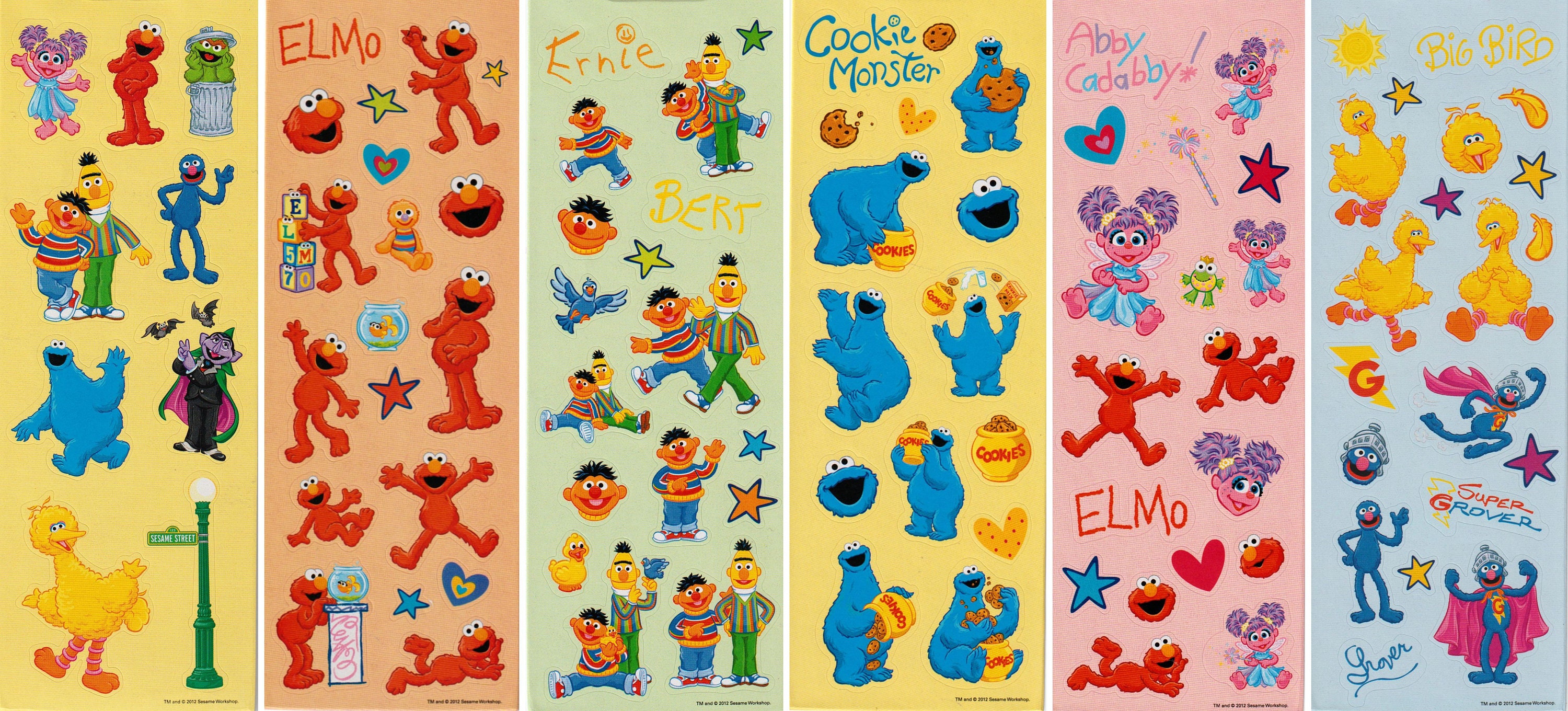 2012 Sesame Street Sticker Sheets by Sandylion, Your Choice of One ...