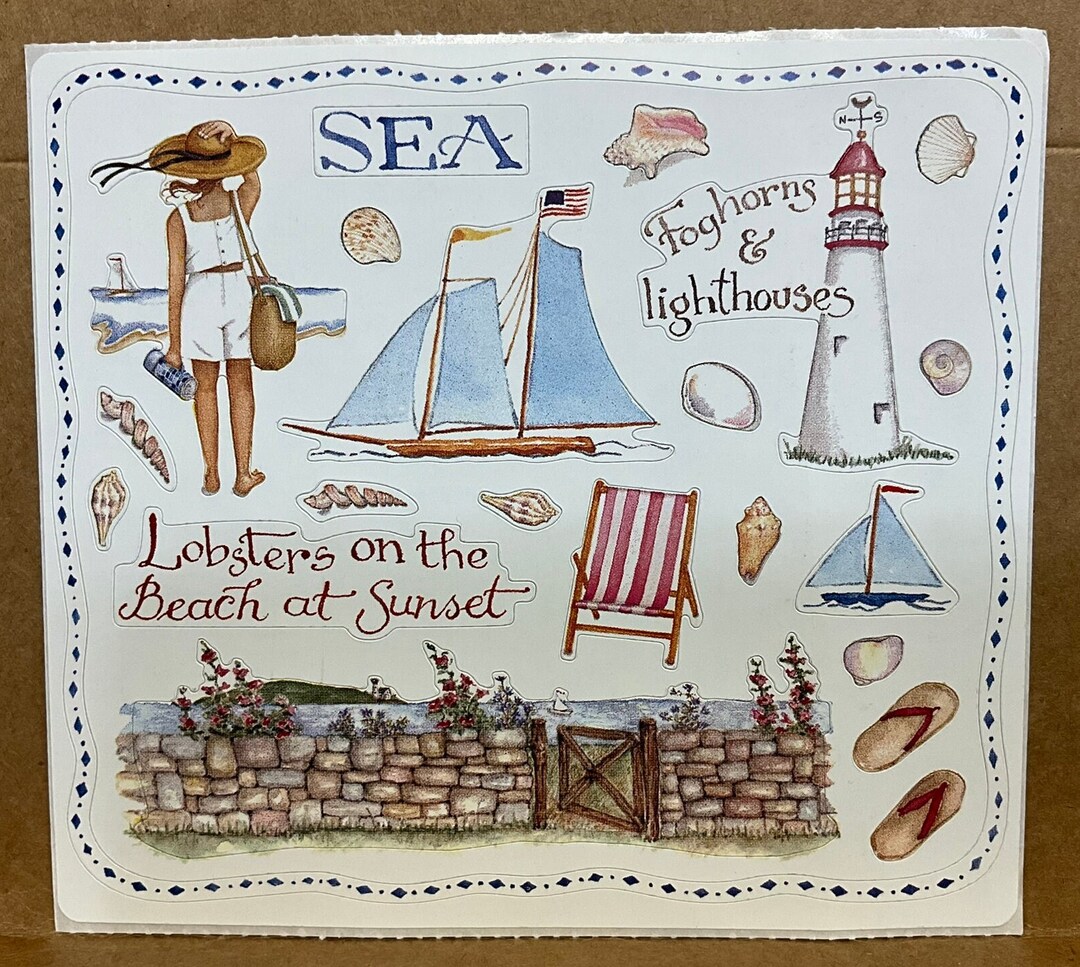 Vintage 1980s 1990s 2000s Susan Branch Seashore Sticker Sheet - Etsy