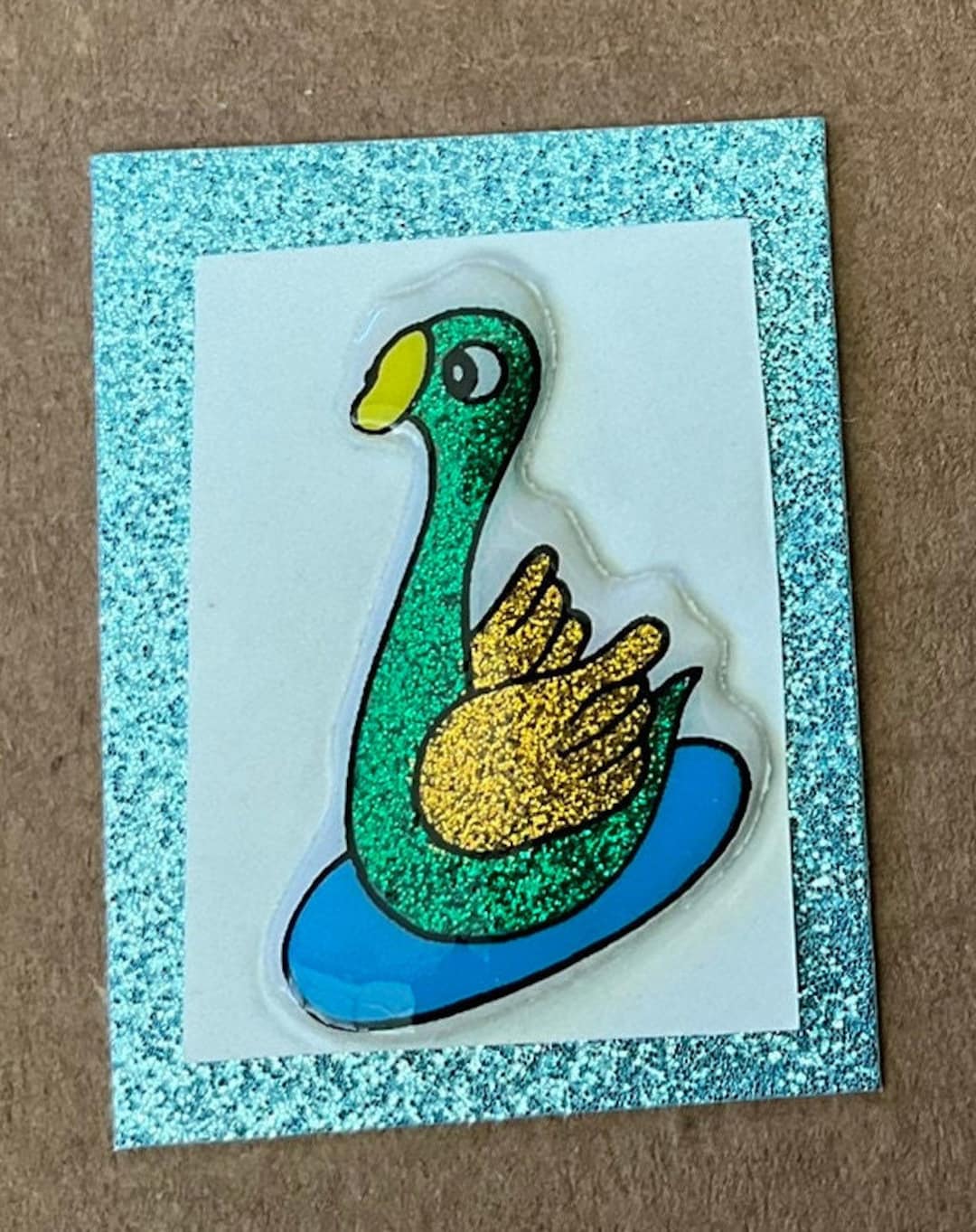 1980s Vintage Sparkly Glitter Puffy Sticker on Original Trimmed Back ...