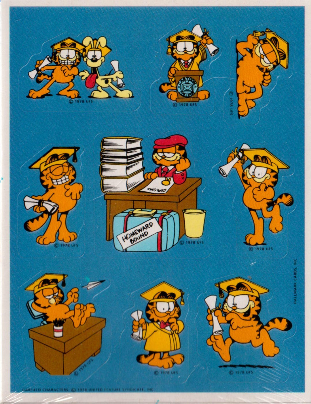 1980s 1990s Vintage Stickers, Garfield the Cat by Jim Davis and ...