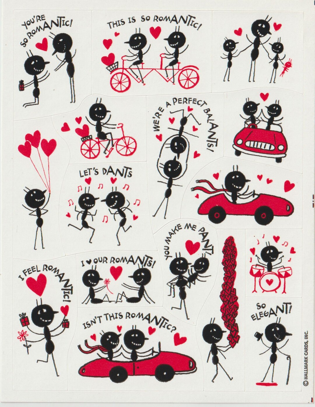 Vintage 1980s 1990s Hallmark Sticker Sheet, Picnic Ants Sticker Sheet ...