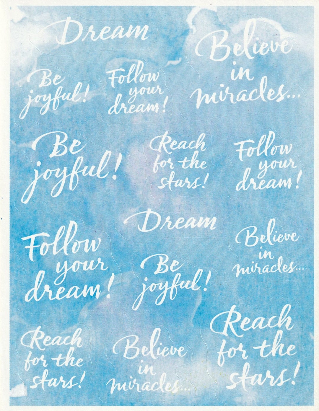 Vintage 1980s 1990s 2000s Hallmark Sticker Sheet, Inspirational Quotes ...