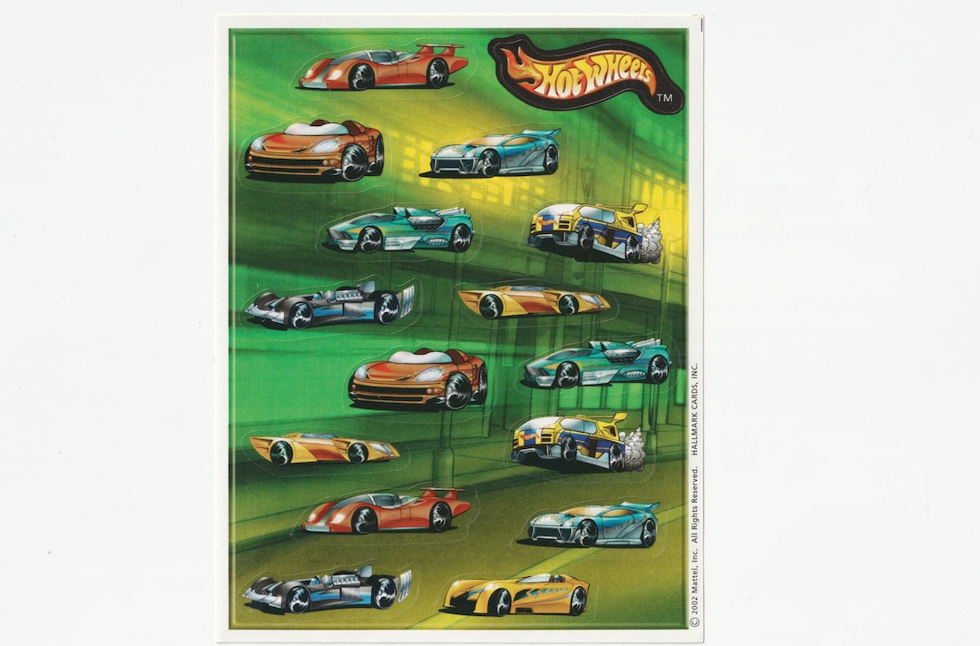 Hot Wheels Hallmark Sticker Sheet From 2002 - Etsy