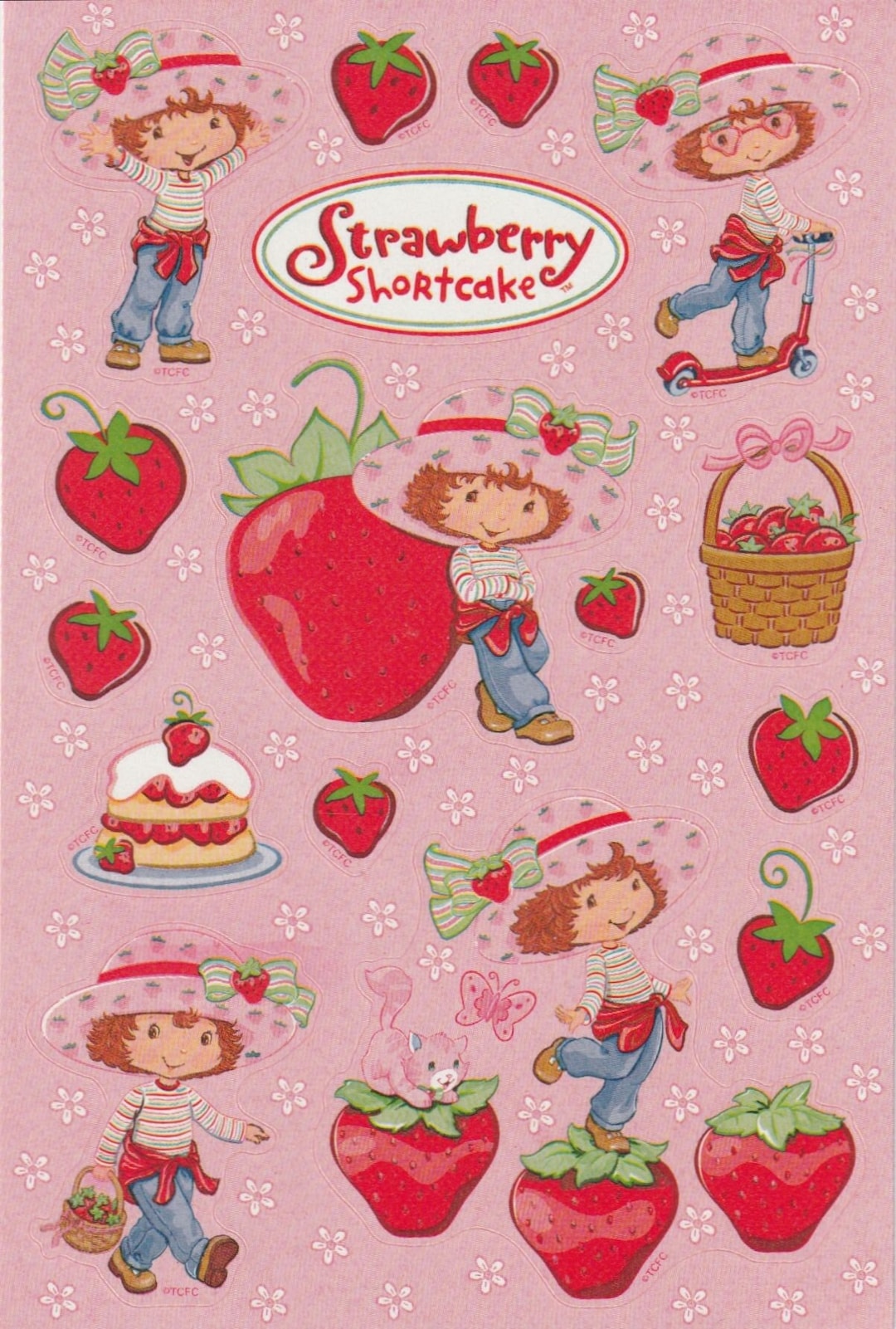 2000s Vintage Strawberry Shortcake Sticker Sheet Very Rare Scratch and ...