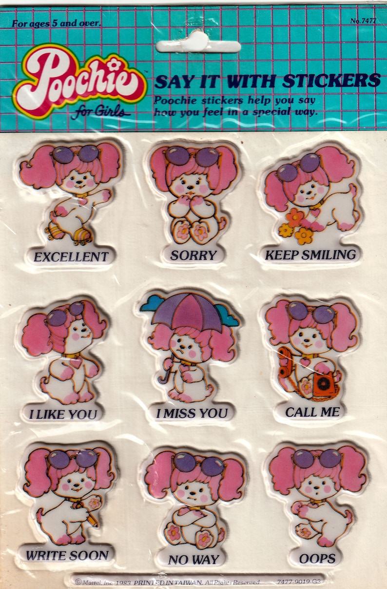 1980s Vintage Puffy Stickers Poochie for Girls Dog Stickers - Etsy