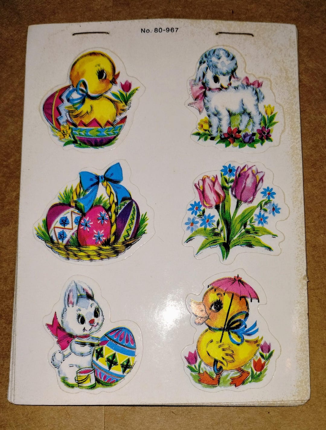 1980s Vintage Dennison Sticker Sheet, Bright Spring Colored Easter ...