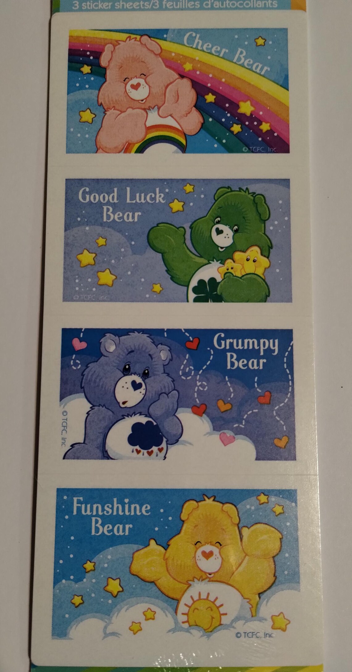 Vintage Care Bears Sticker Sheet, C. 2002, American Greetings TCFC ...