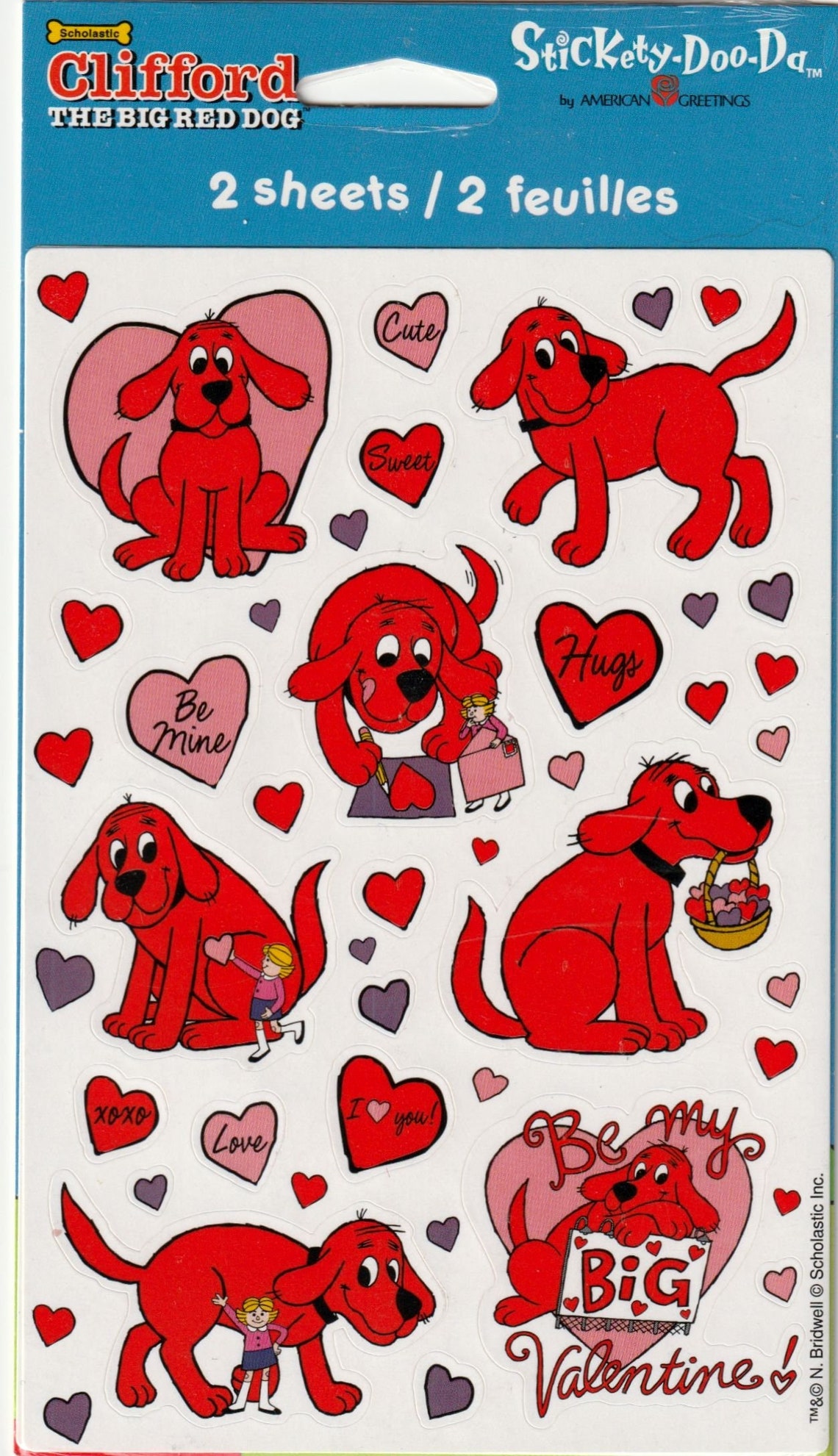 Vintage 1990s Clifford the Big Red Dog Sticker Sheet by - Etsy
