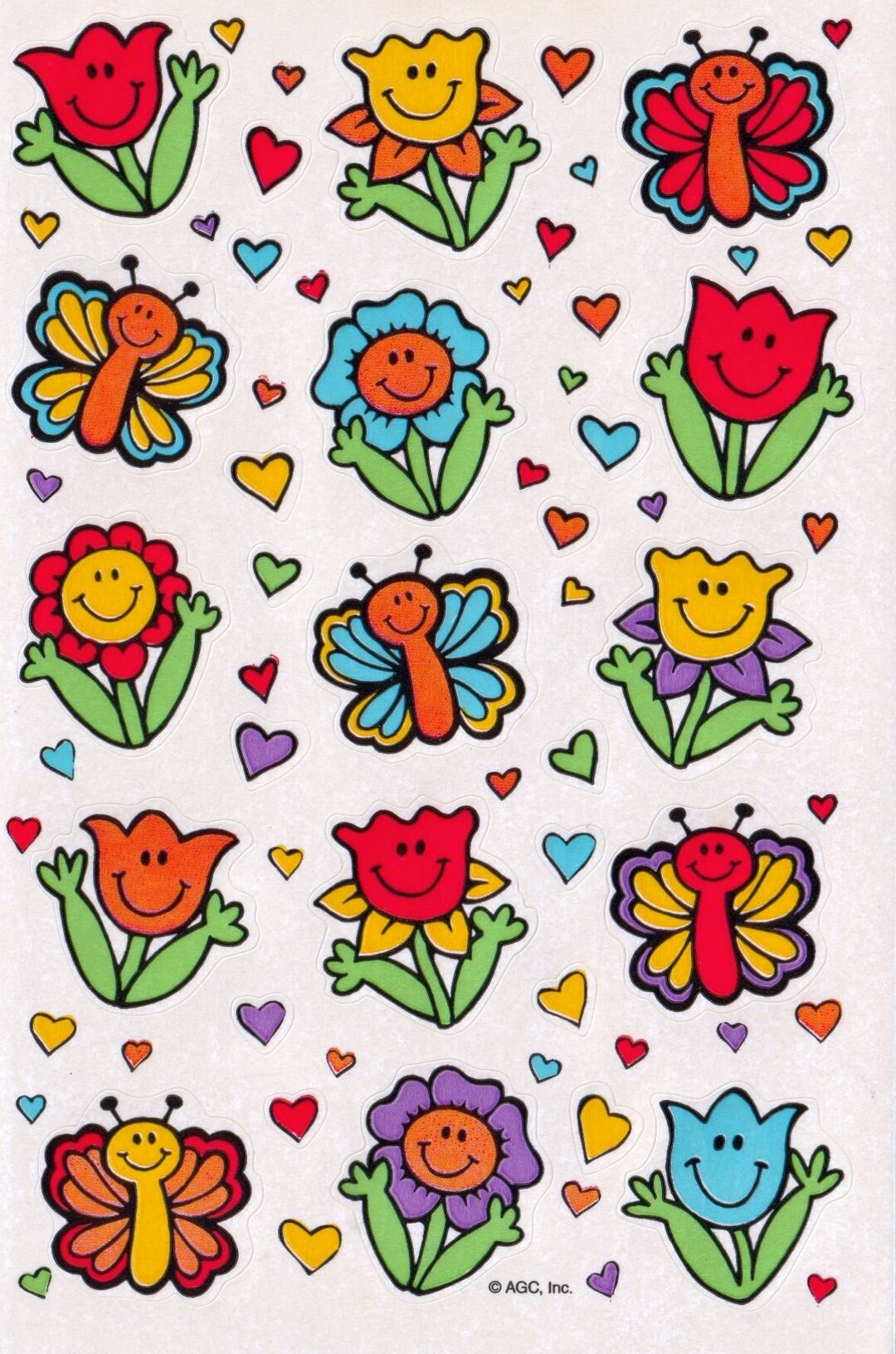 Vintage 1980s 1990s 2000s Sticker Sheet, American Greetings (AGC) Cute ...