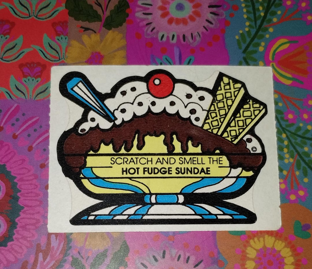 Mello Smello Hot Fudge Sundae Scratch and Sniff Sticker, Chocolate Ice ...