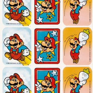 Vintage 1980s 1990s Super Mario Bros Sticker Sheet, Popular 90s ...