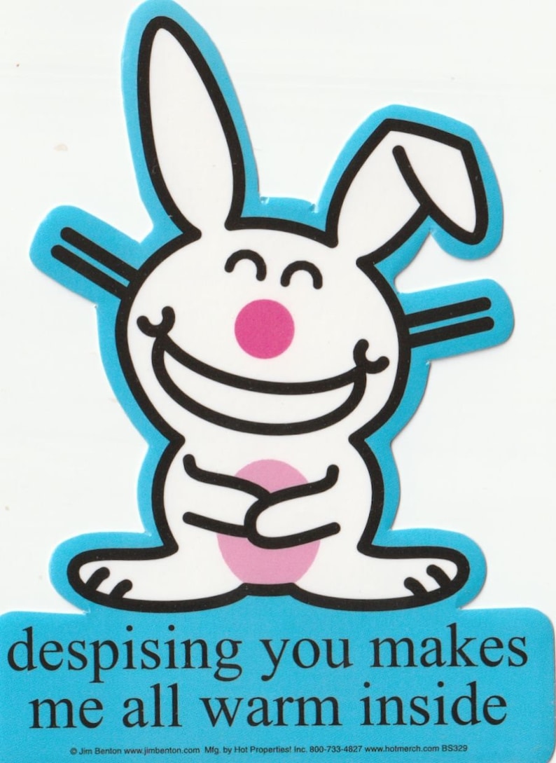 Vintage 1980s 1990s 2000s Stickers: Jim Benton's It's Happy Bunny Die ...