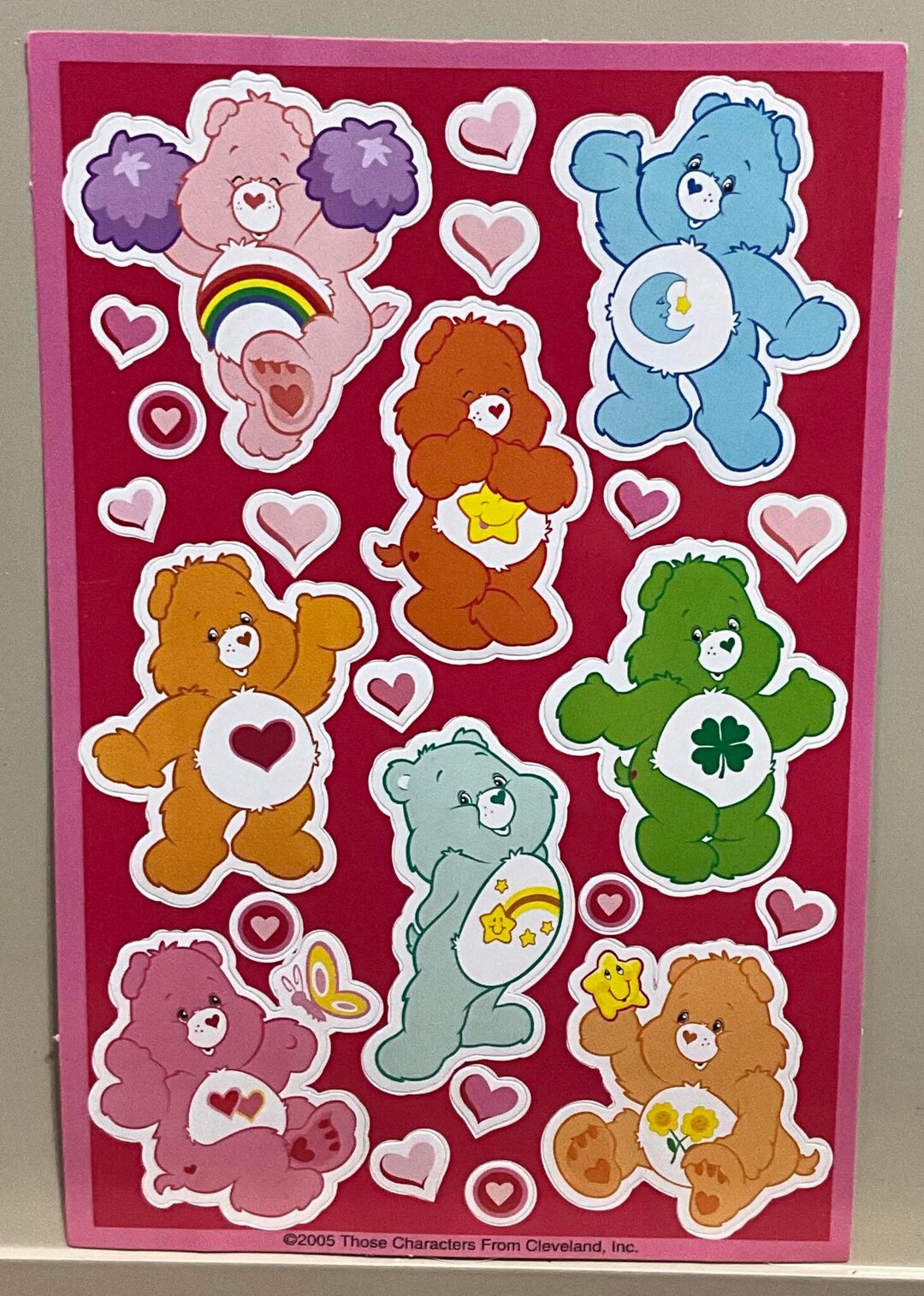 Vintage 2000s Care Bears Sticker Sheet, Rare, From Box of Valentines ...