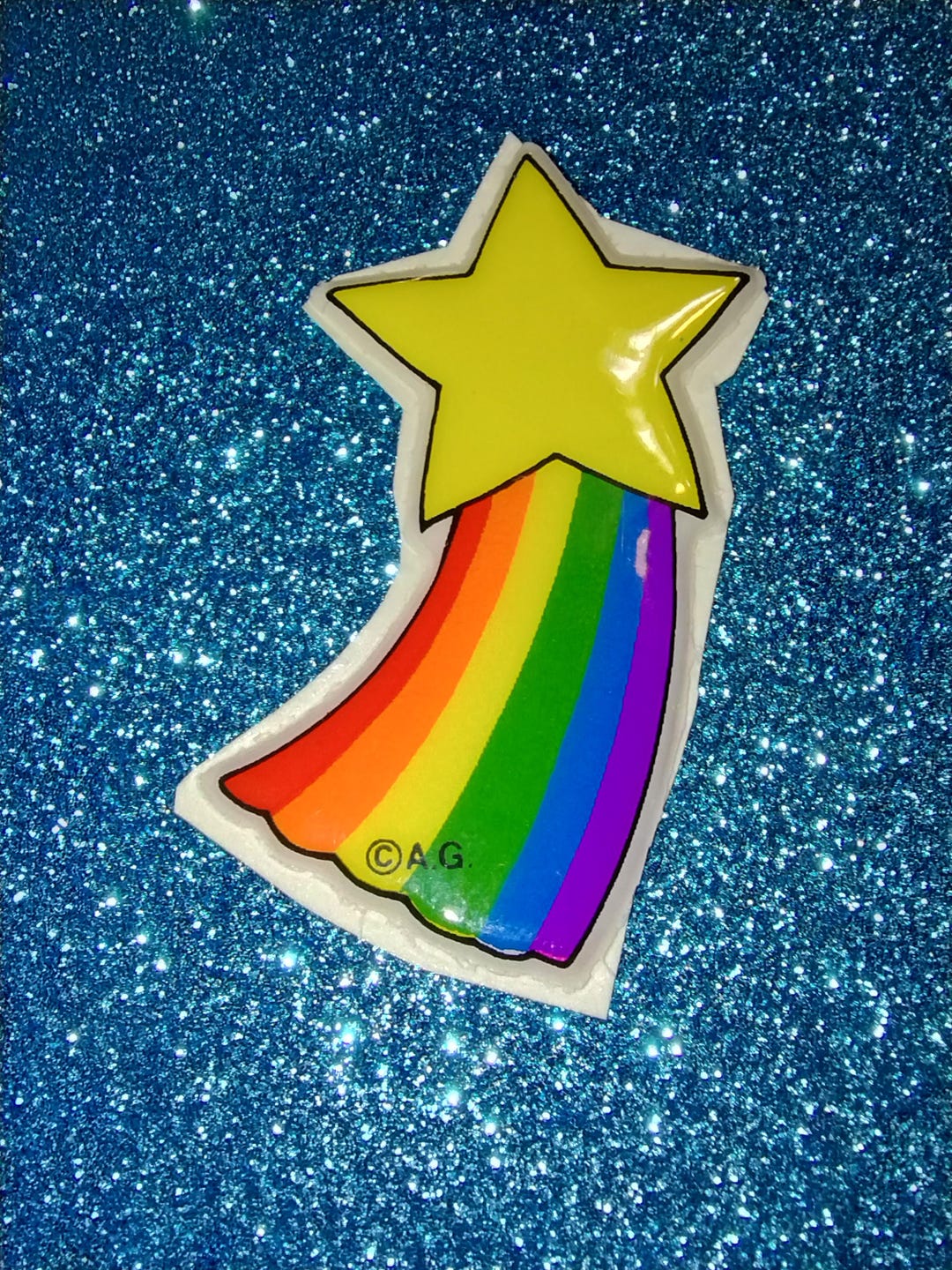 1980s Vintage American Greetings Shooting Star With Rainbow Puffy ...
