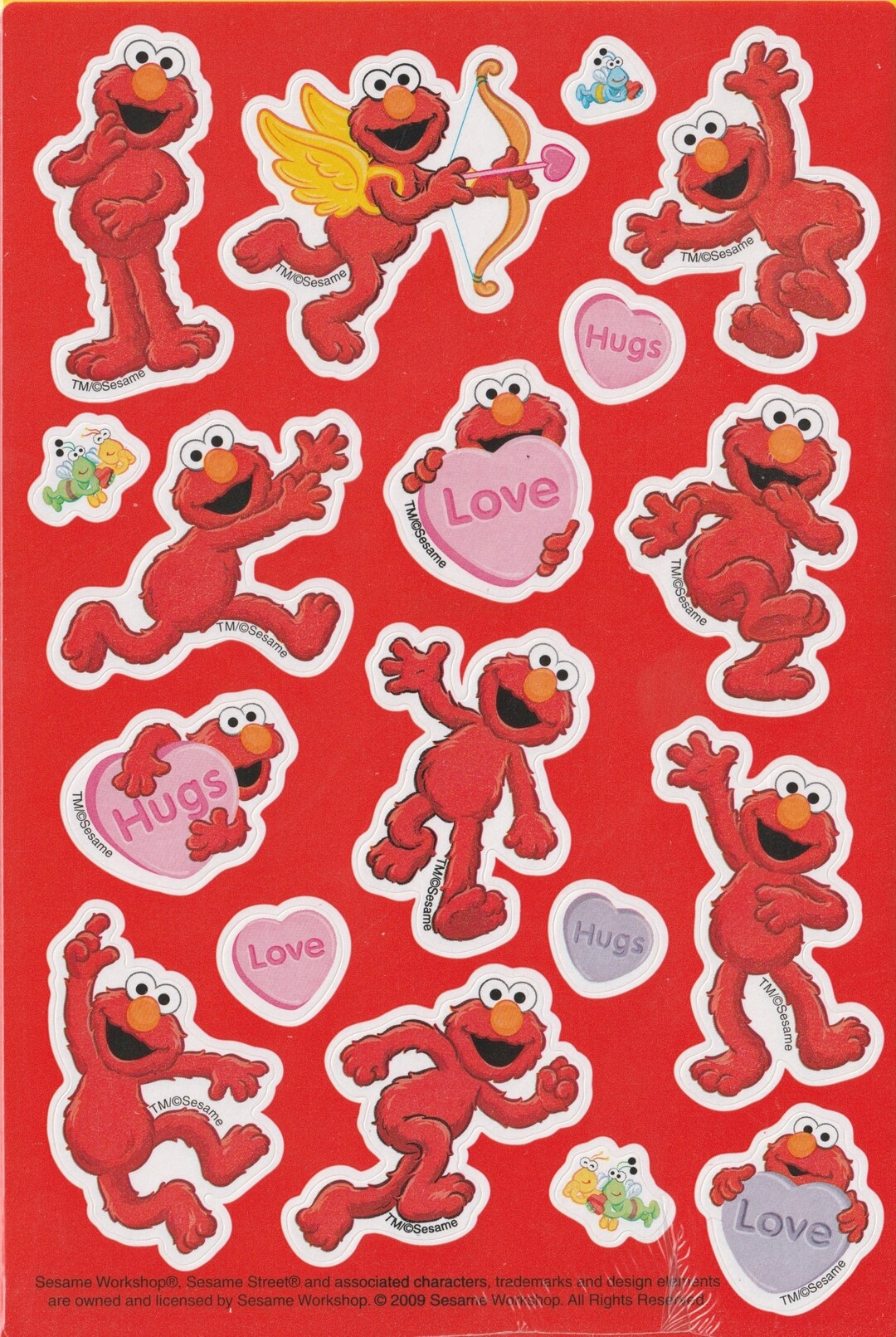 2000s Y2K Elmo Sticker Red Single Sheet, AGC, American Greetings, Love ...