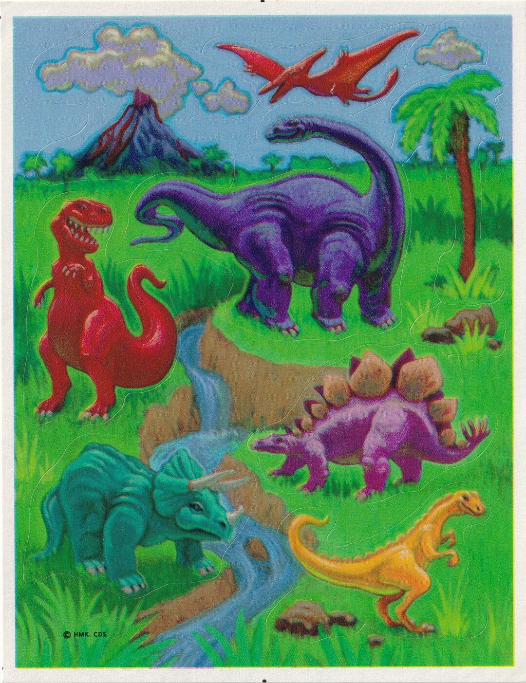 Vintage 1980s 1990s 2000s Sticker Sheet by Hallmark, Gorgeously Bright ...