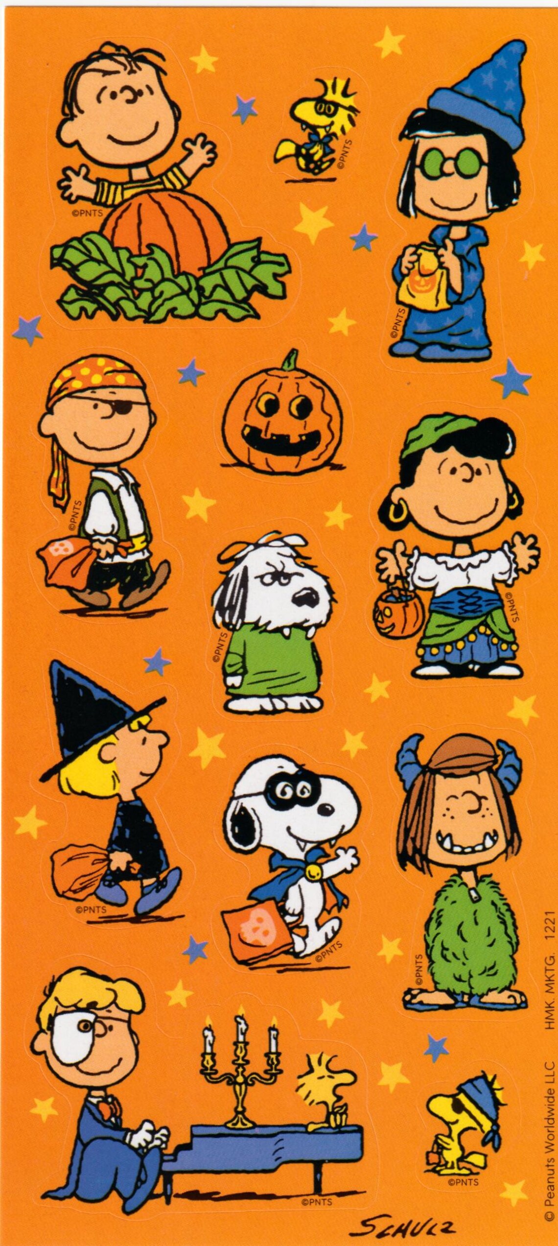 2000s Linus Great Pumpkin Hallmark Peanuts Halloween Sticker Sheet ...