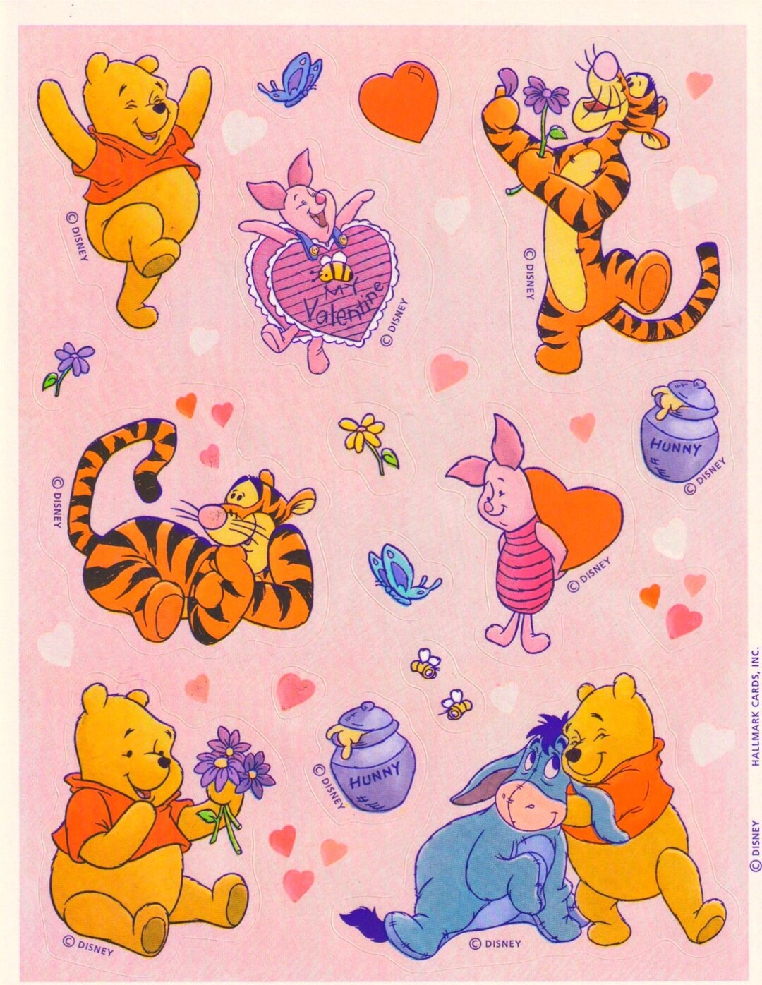Vintage 1980s 1990s 2000s Hallmark Winnie the Pooh Sticker Sheet, Love ... Vintage 1980s 1990s 2000s Hallmark Winnie the Pooh Sticker Sheet, Love ...