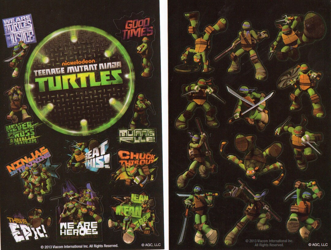 2000s Teenage Mutant Ninja Turtles Set of 2 Sticker Sheets, TMNT ...
