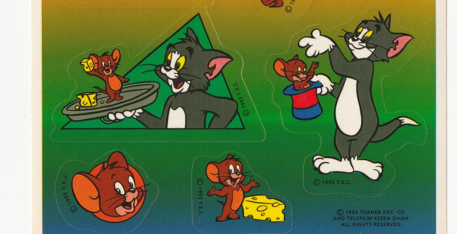 Vintage 1990s Hallmark Tom & Jerry Sticker Sheet 1993 Turner | Etsy UK
