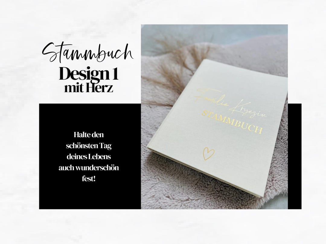 Stammbuch / Hochzeit / Ordner / Hochzeitsgeschenk / Design 1 mit Herz ...